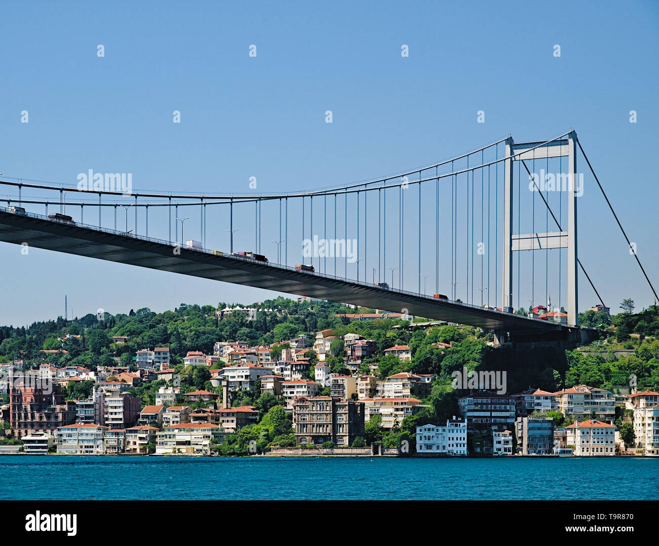 Istanbul Second Bosphorus bridge. View of the Fatih Sultan Mehmet ...