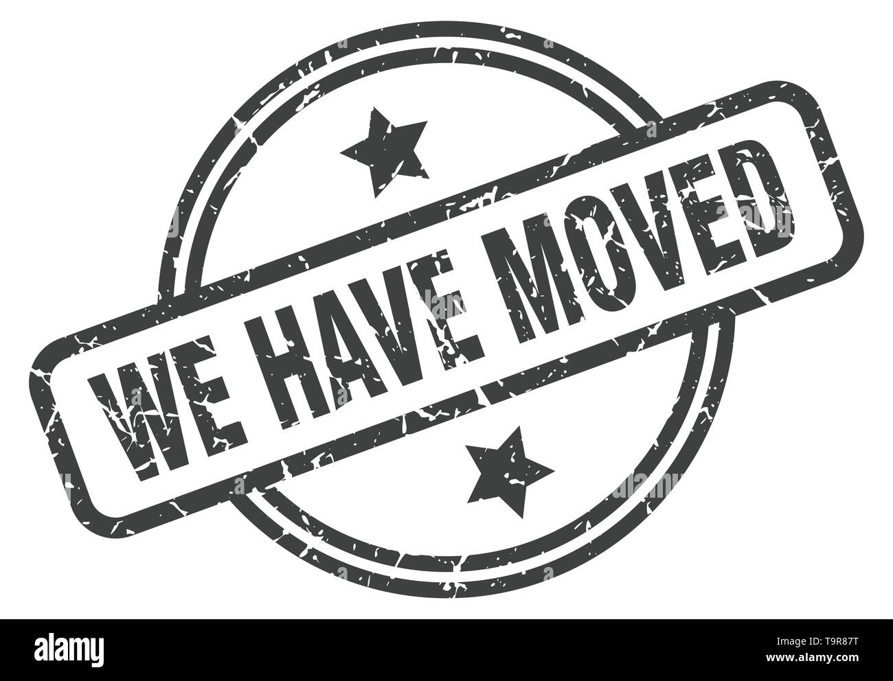 we have moved stamp isolated on white Stock Vector Image & Art - Alamy