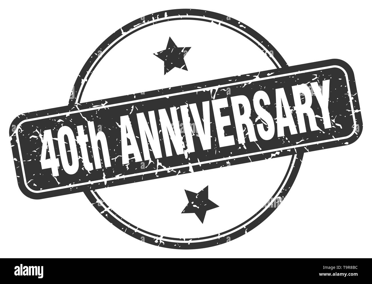40th anniversary round vintage grunge stamp Stock Vector Image & Art ...