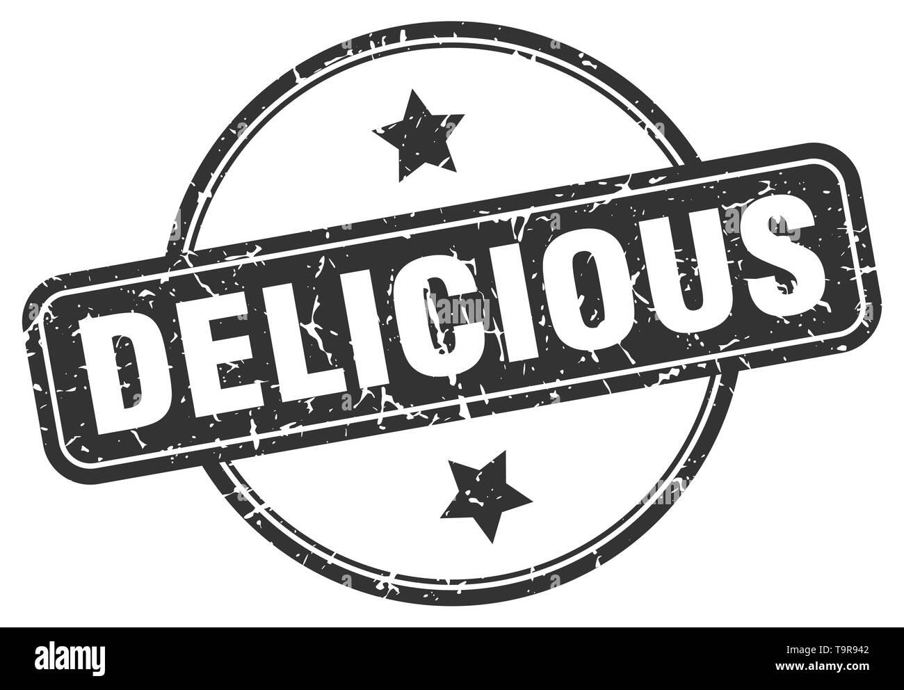 delicious round vintage grunge stamp Stock Vector Image & Art - Alamy