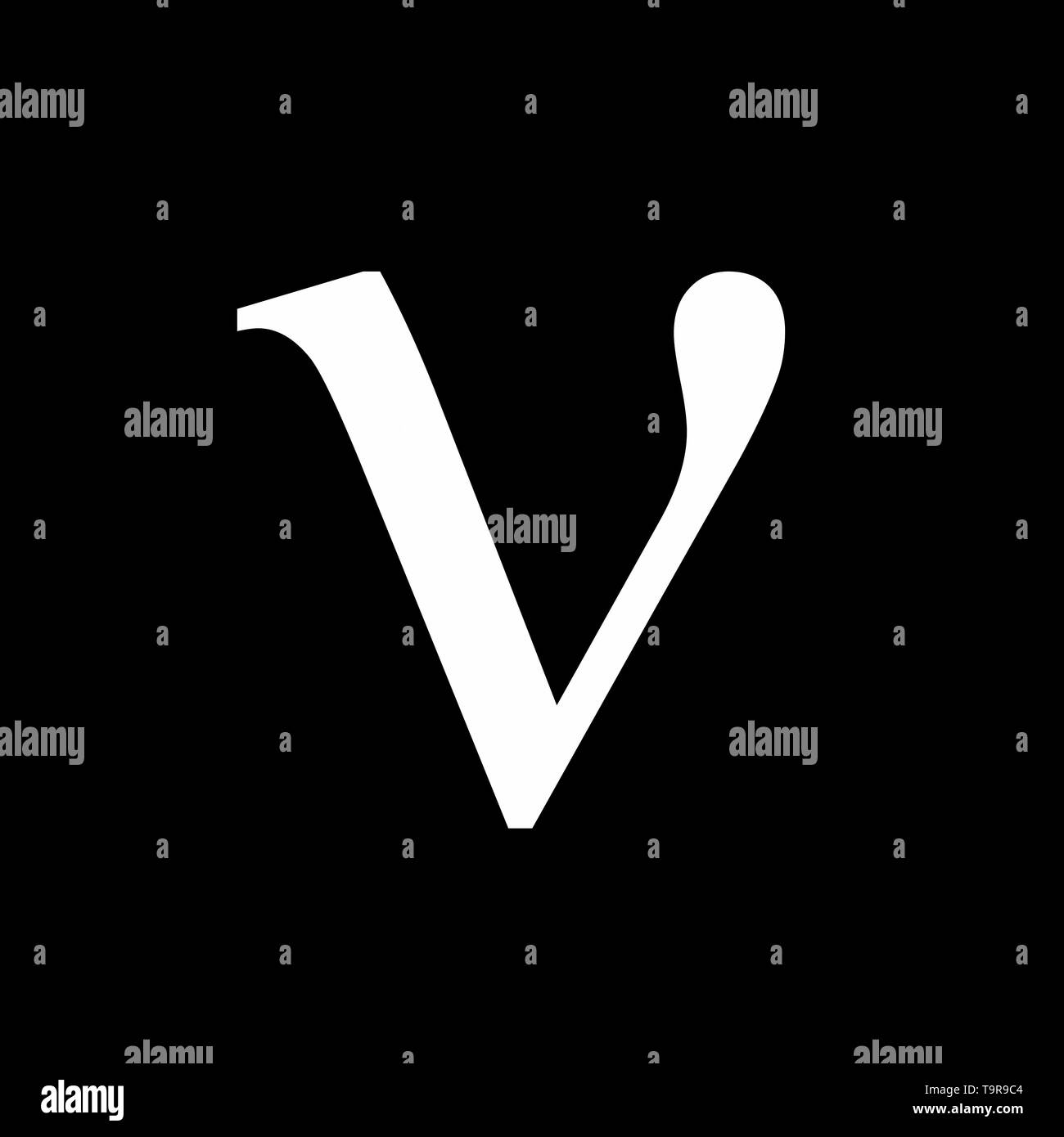 The Nu greek sign on dark background Stock Vector Image & Art - Alamy