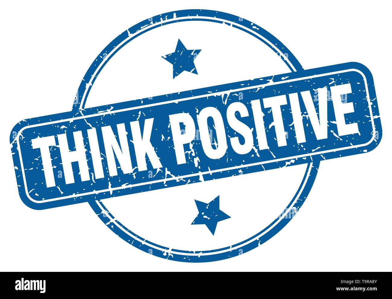 think positive round grunge isolated stamp Stock Vector Image & Art - Alamy