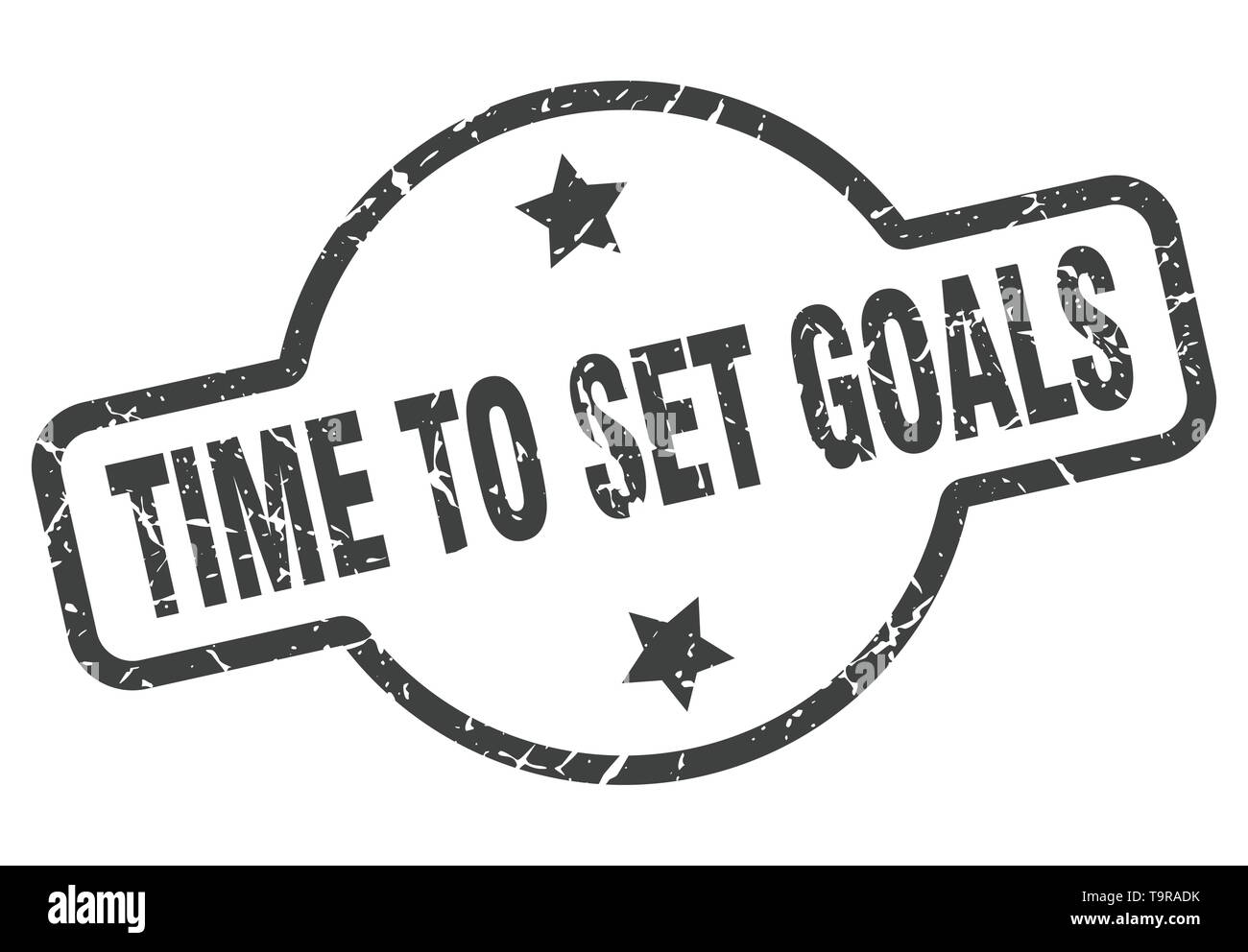 time to set goals vintage round isolated stamp Stock Vector Image & Art ...