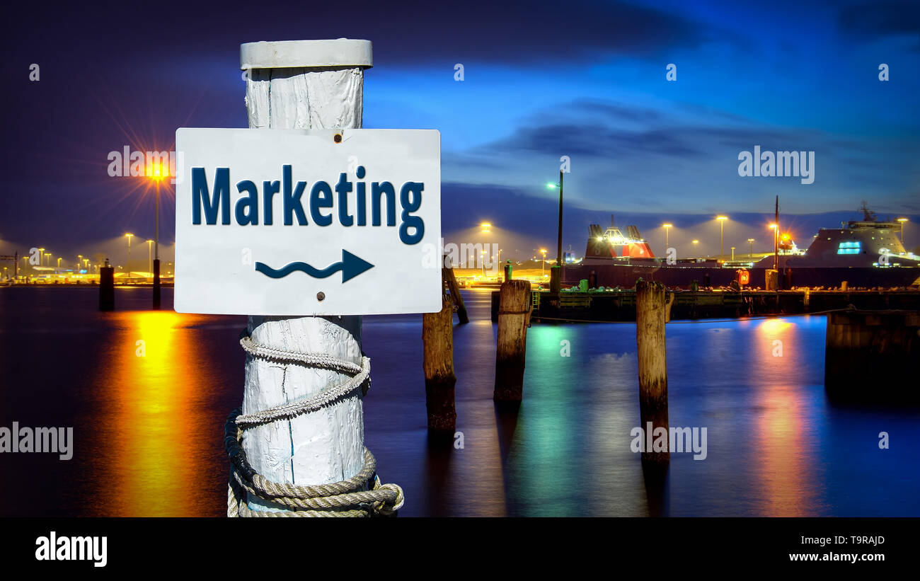 Street Sign the Direction Way to Marketing Stock Photo - Alamy