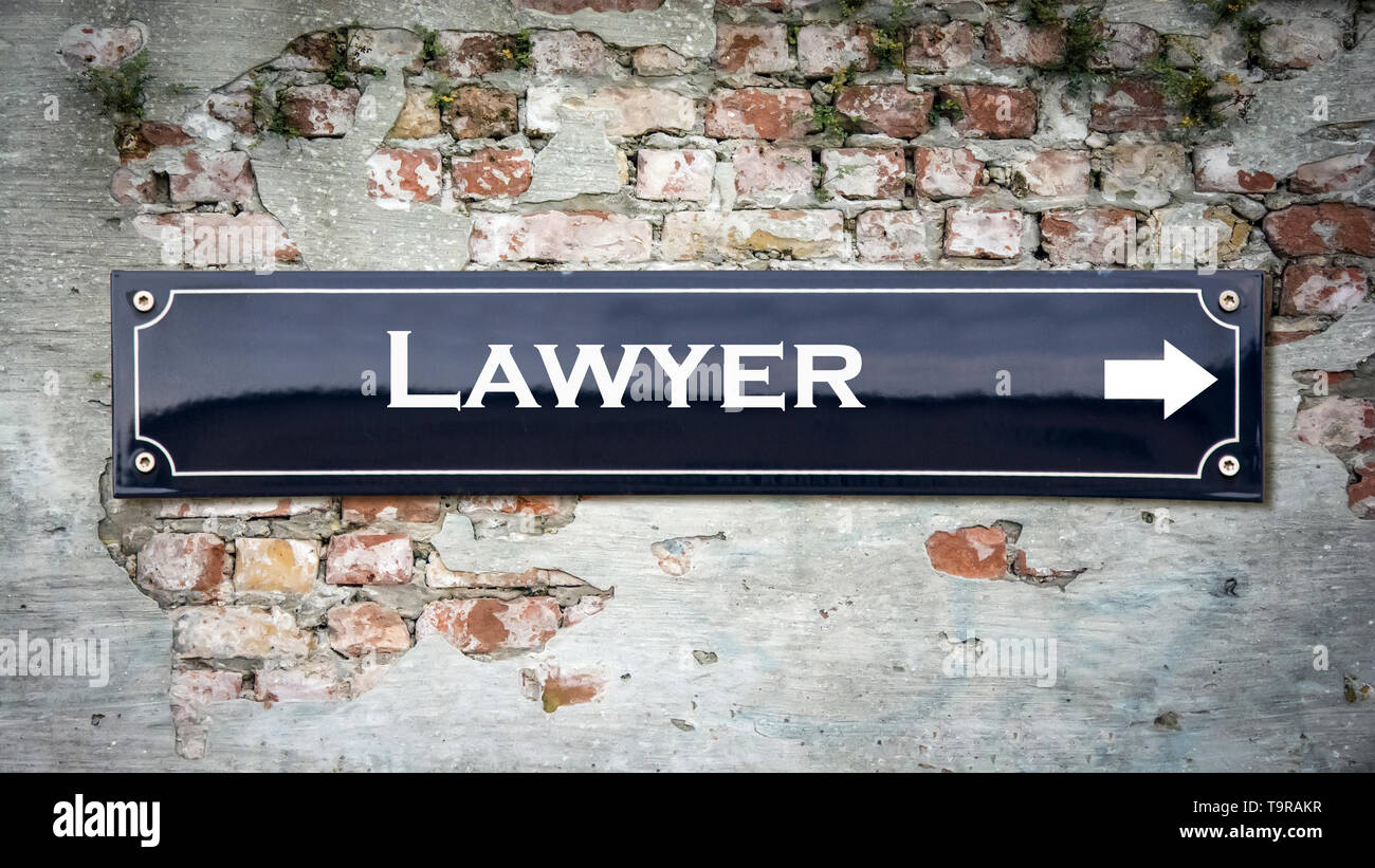 Street Sign the Direction Way to Lawyer Stock Photo - Alamy