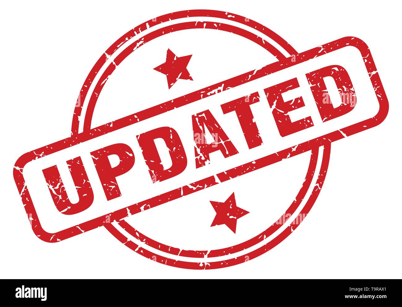 updated round grunge isolated stamp Stock Vector Image & Art - Alamy