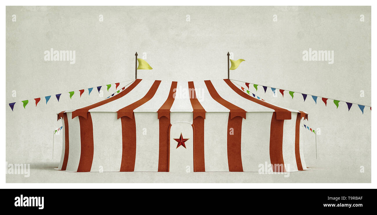 circus tent isolated on white background 3d illustration Stock Photo ...