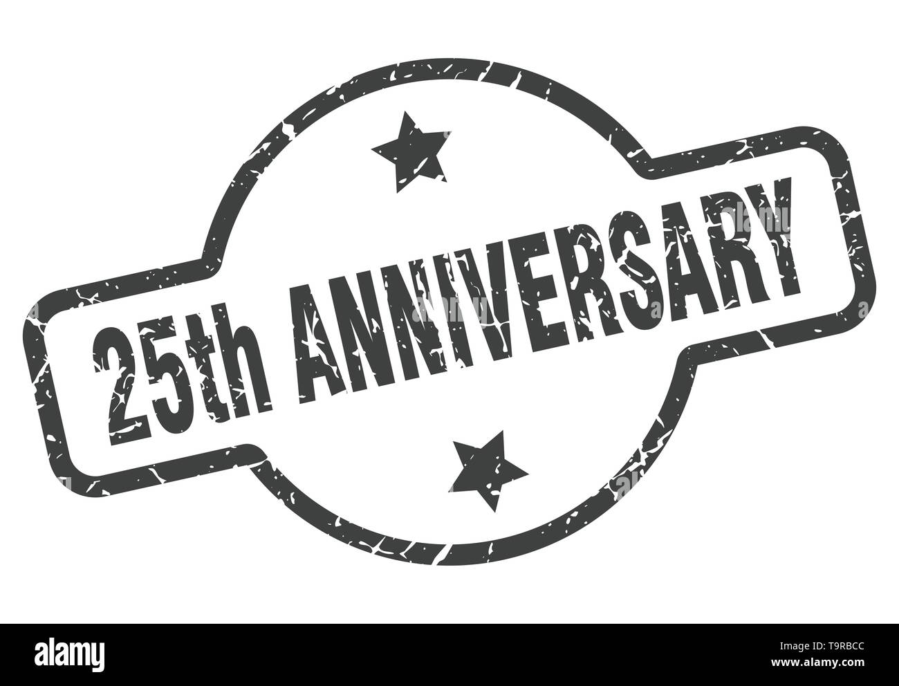 25th anniversary vintage round isolated stamp Stock Vector Image & Art ...