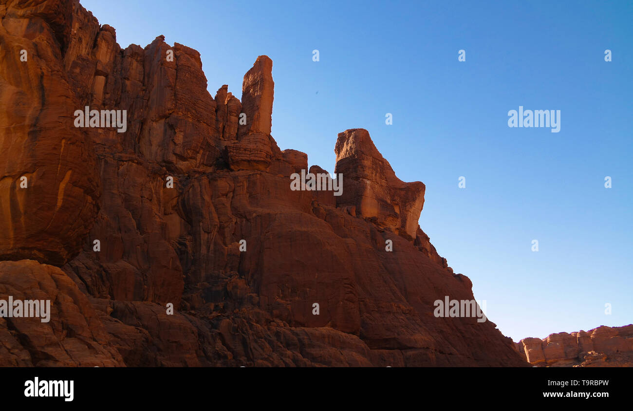 aerial Panorama inside canyon aka Guelta d'Archei, East Ennedi, Chad ...