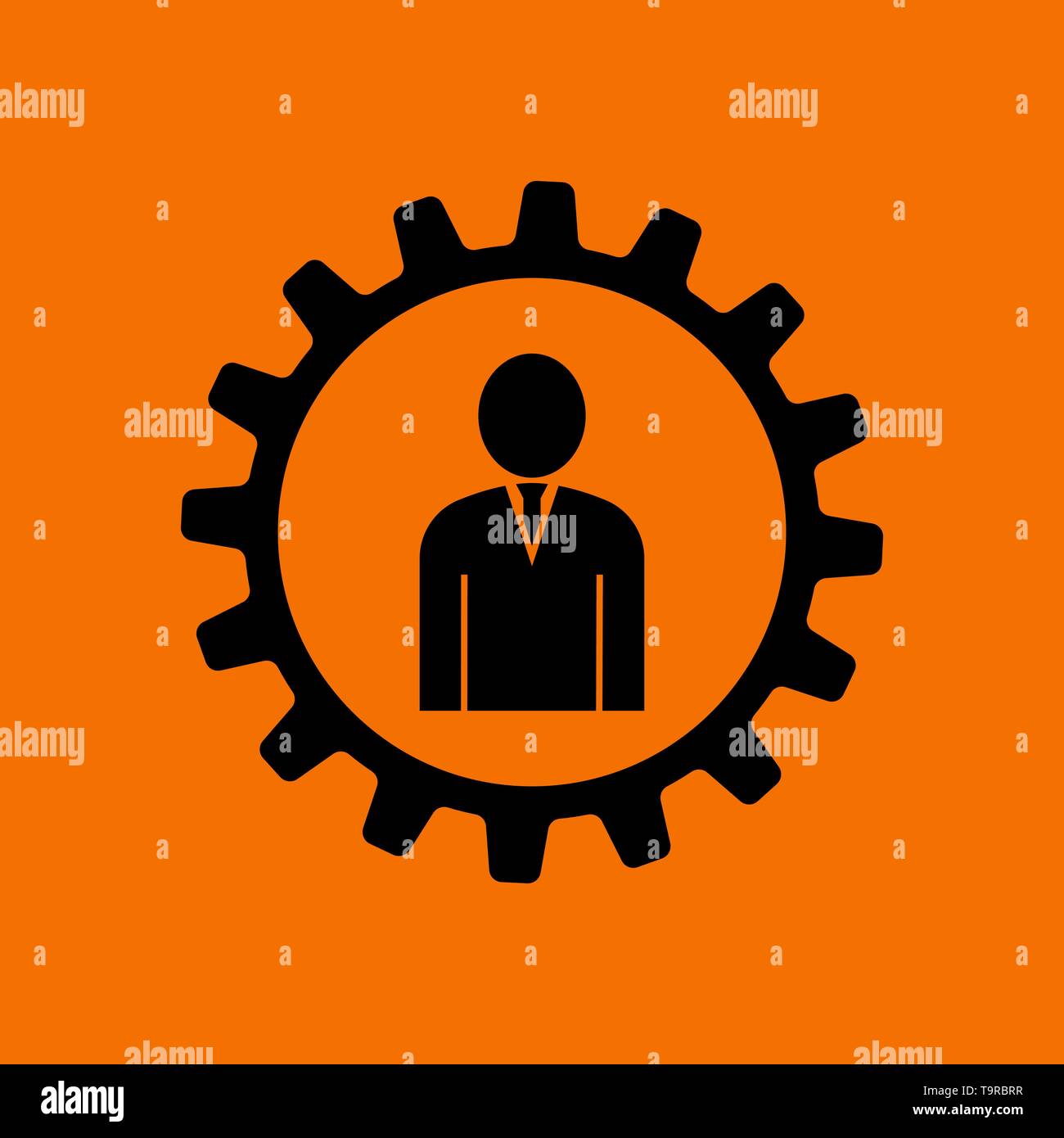 Teamwork Icon. Black on Orange Background. Vector Illustration Stock ...