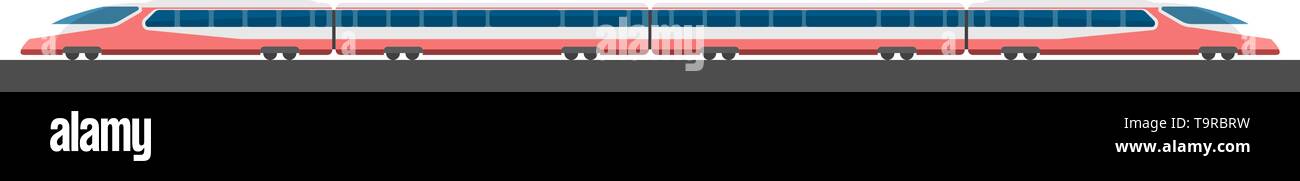 Passenger express train with side view. Vector illustration Stock ...