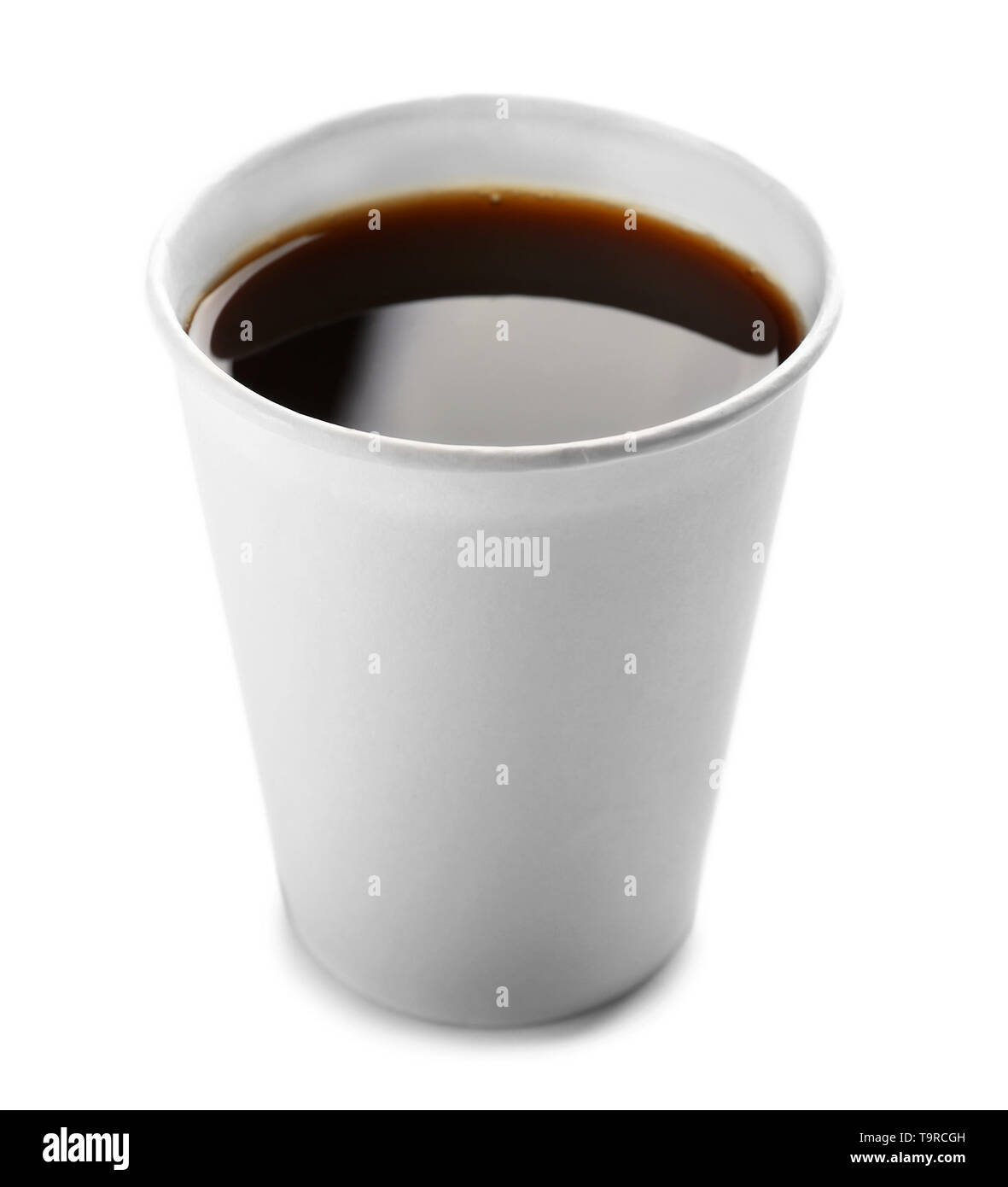Paper cup of hot coffee on white background Stock Photo - Alamy