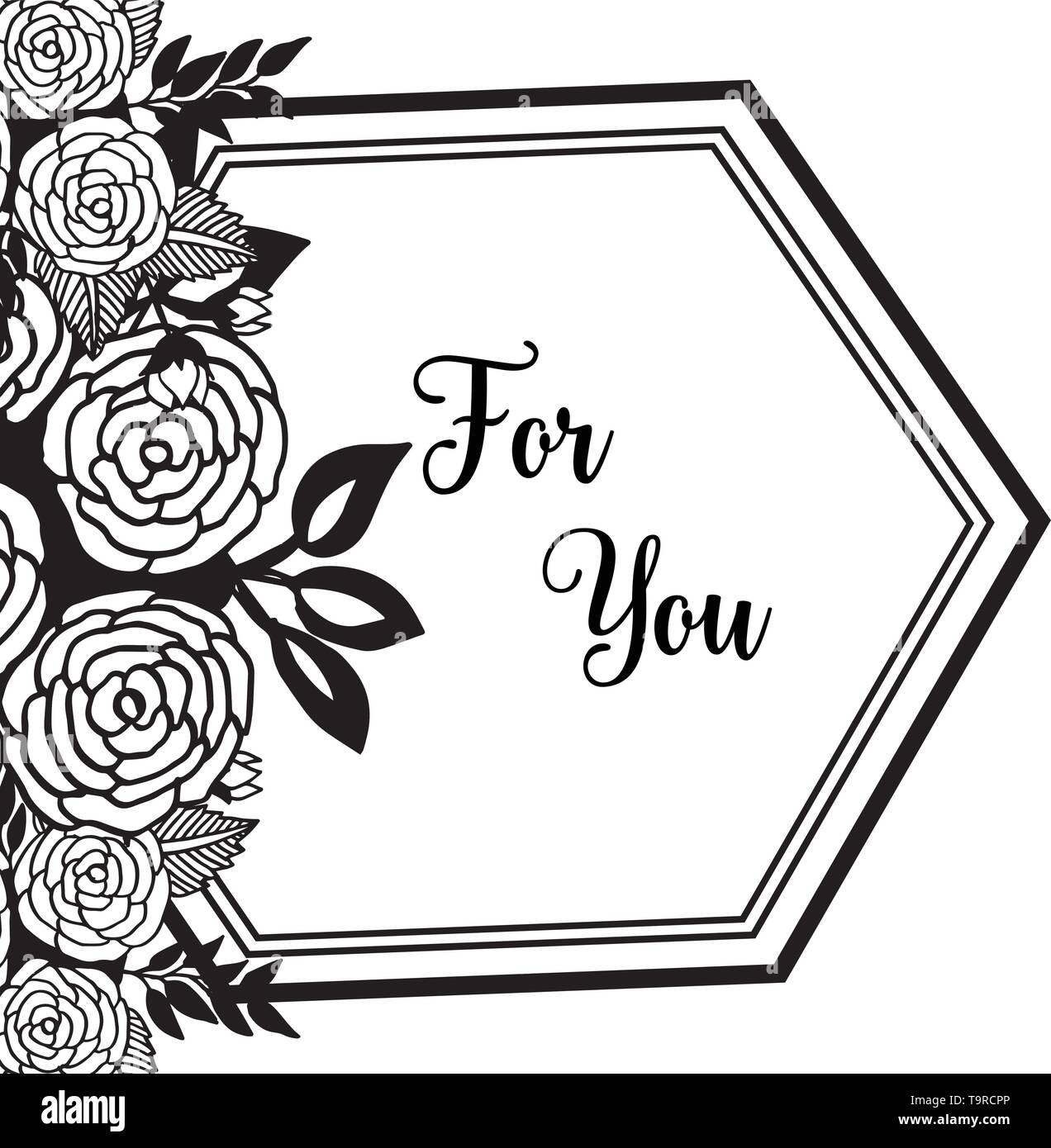 Vector illustration decor style flower frame for banner happy weekend ...