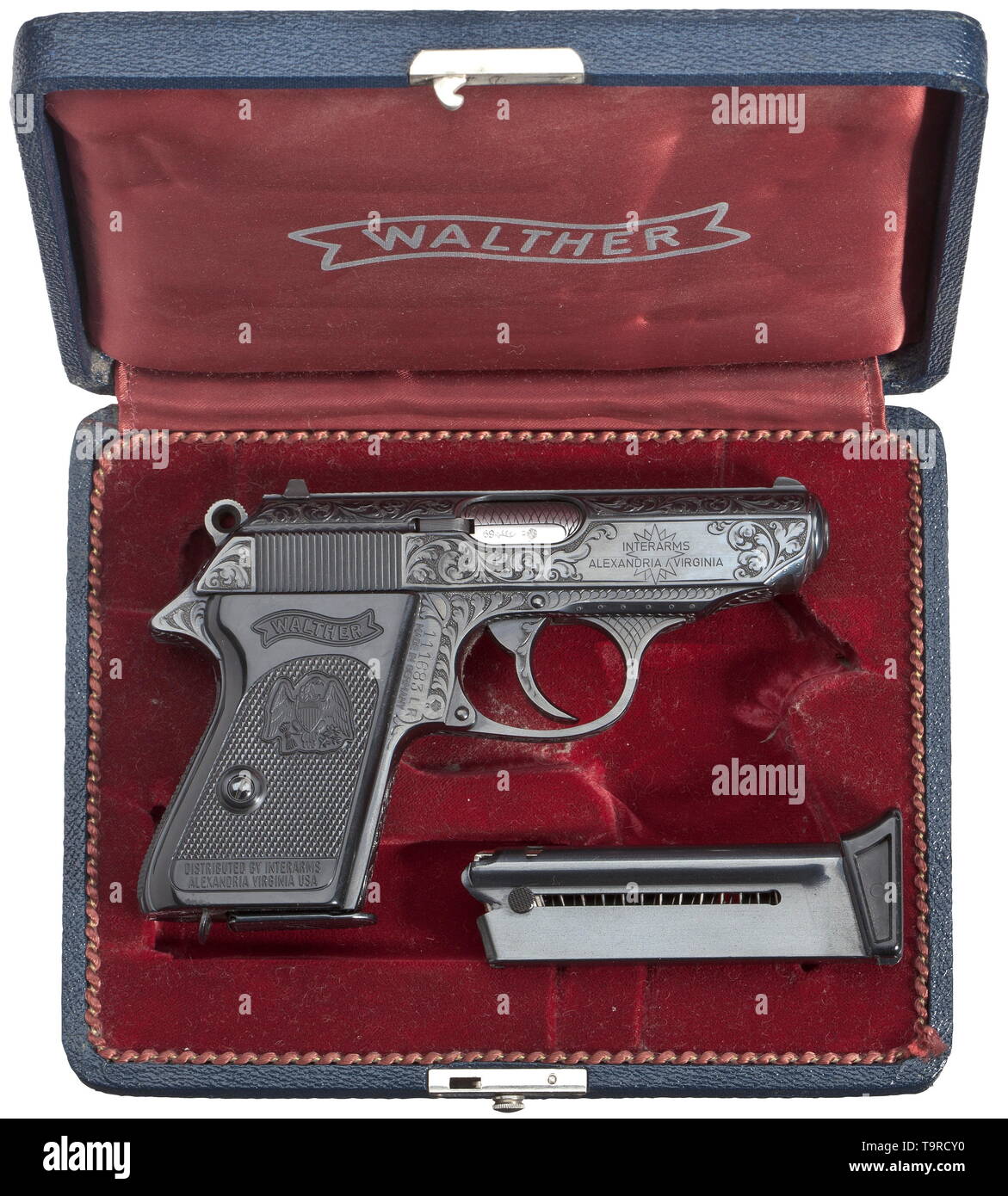 A Walther PPK Interarms, in .22 l.r. calibre, engraved, in its case No ...