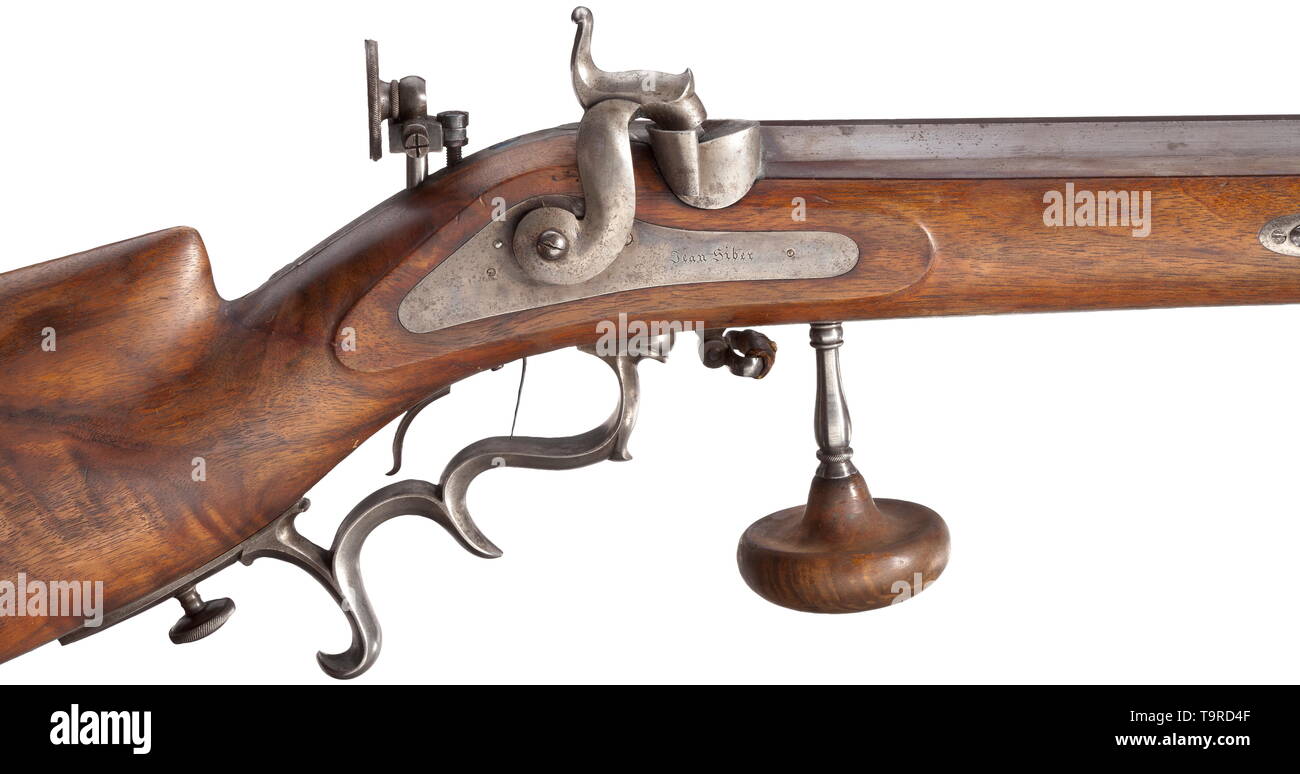 A percussion schuetzen target rifle, Jean Siber, Lausanne, circa 1860 ...