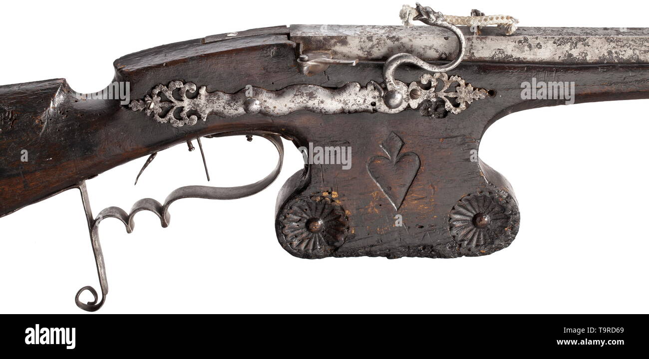 A Dutch matchlock schuetzen target rifle, 2nd half of 17th century ...
