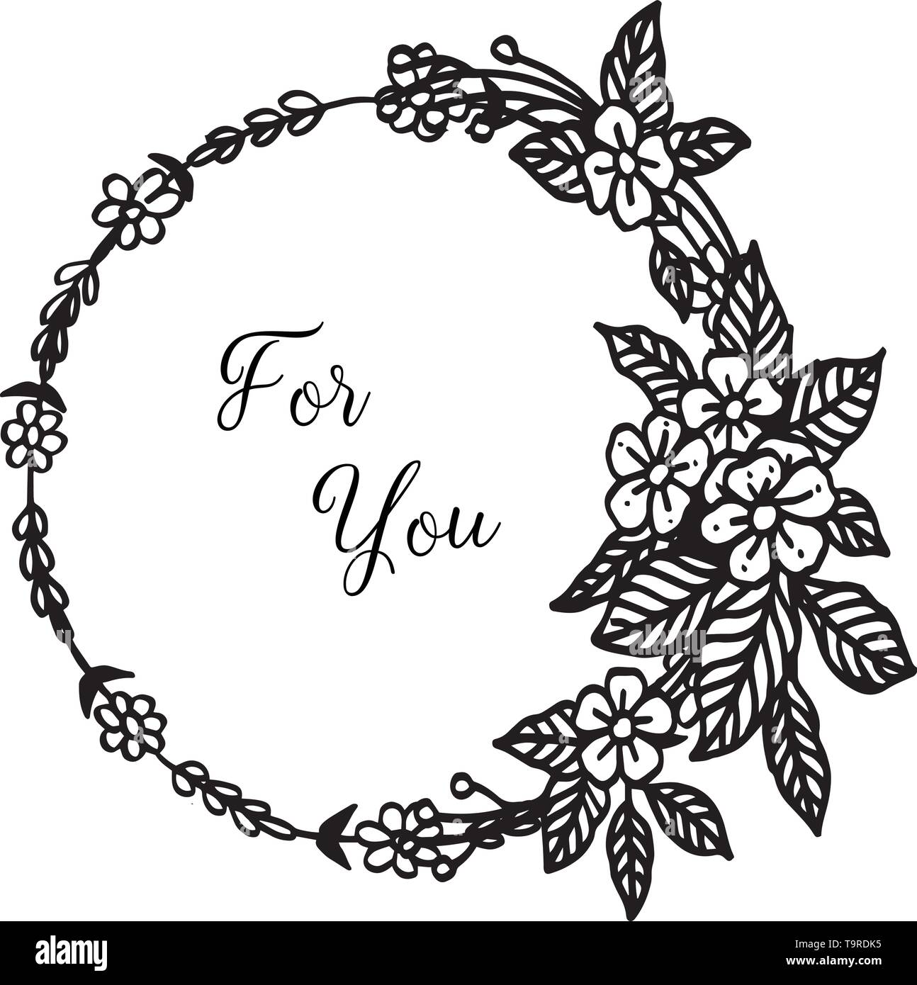 Vector illustration various shape flower frame for greeting card for ...