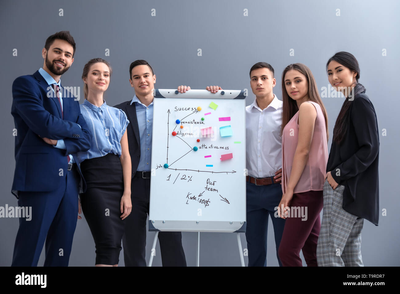 Team planning work drawing flipchart hi-res stock photography and ...