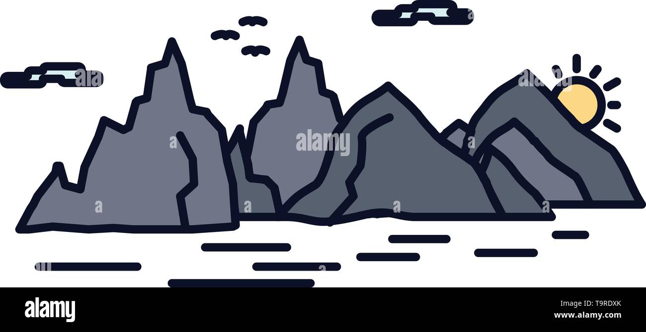 Cliff coast mountains Stock Vector Images - Alamy