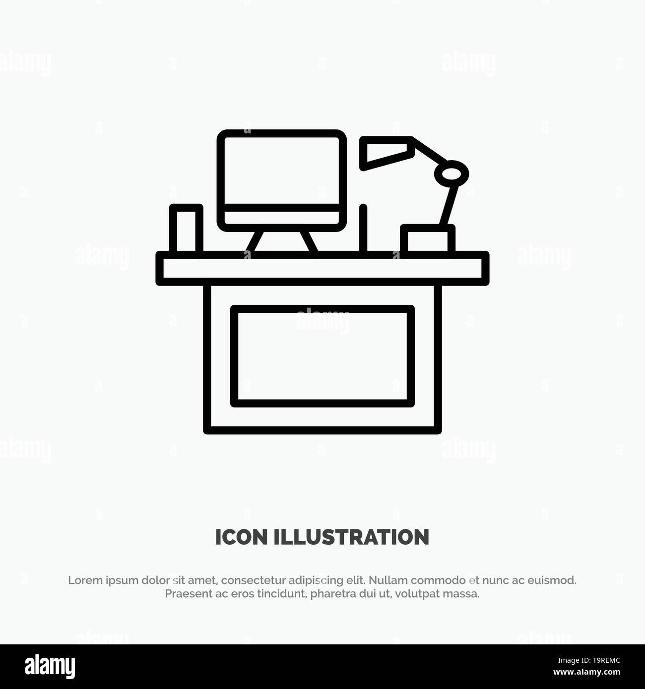 Computer desk desktop Stock Vector Images - Alamy