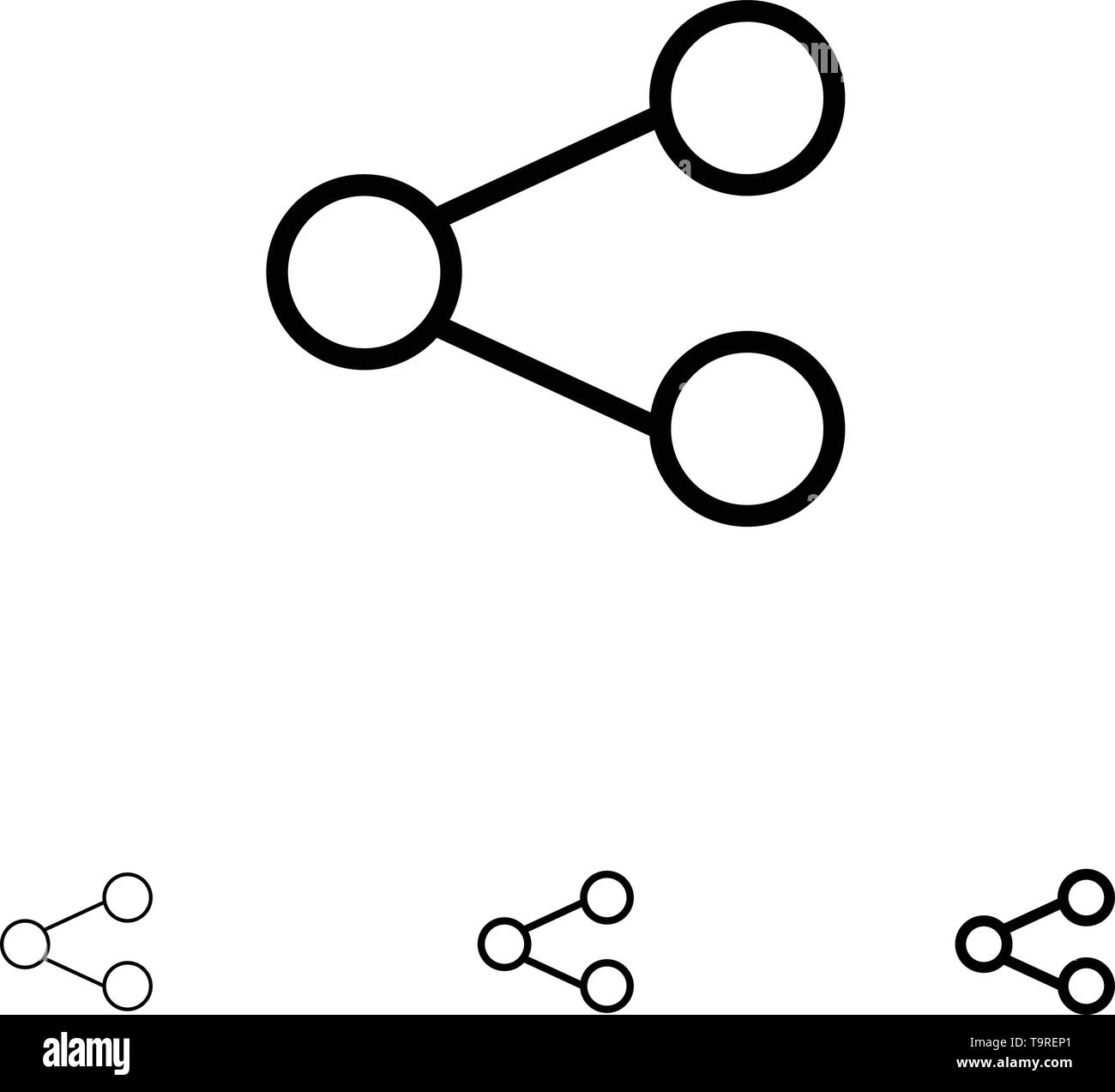 Media, Share, Social, Sharing Bold and thin black line icon set Stock ...