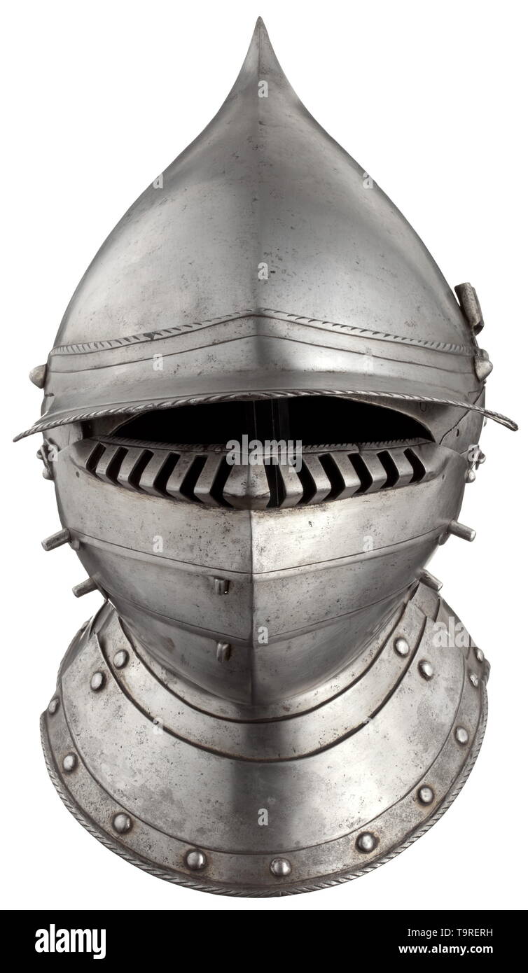 A South German burgonet with pivoted bevor, probably from Augsburg ...