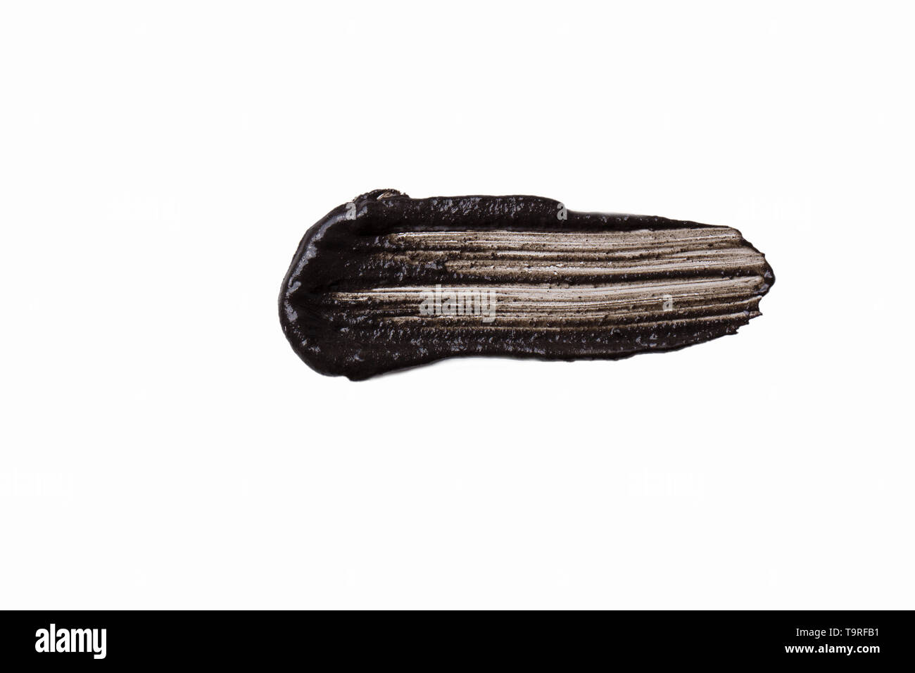 Charcoal face mask stroke isolated on white background. Smear of black ...