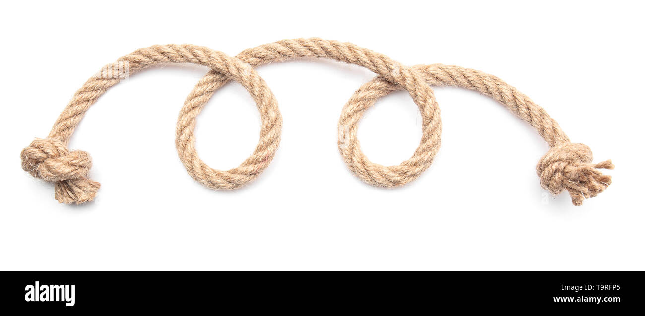 Rope on white background Stock Photo - Alamy