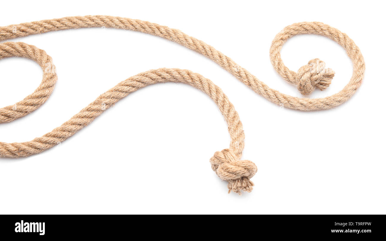Ropes on white background Stock Photo - Alamy