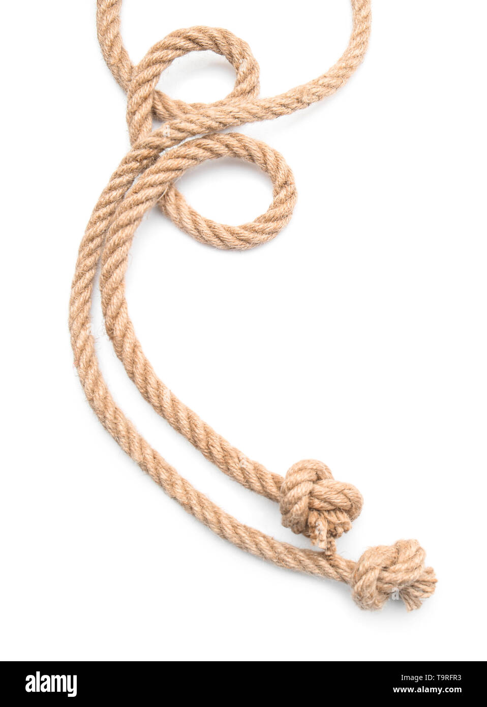 Ropes on white background Stock Photo - Alamy