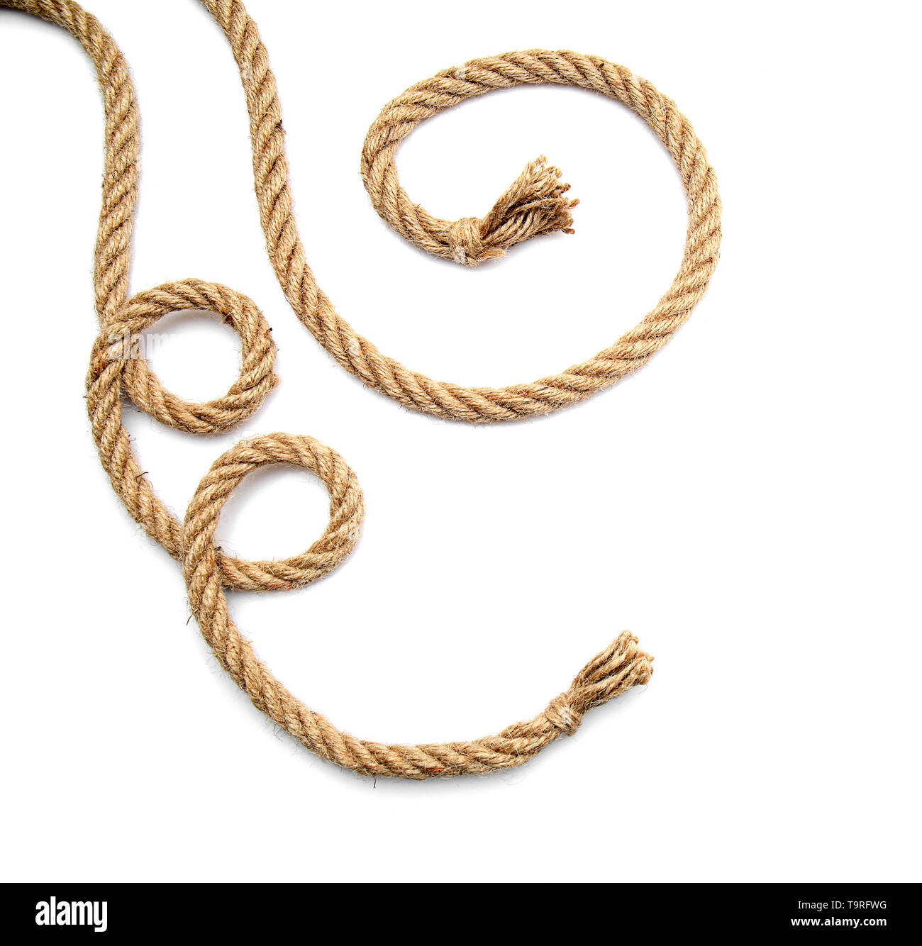 Ropes on white background Stock Photo - Alamy