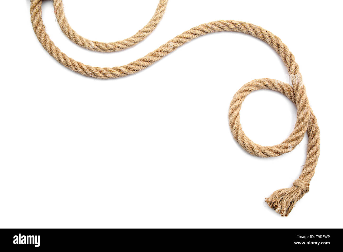 Rope on white background Stock Photo - Alamy