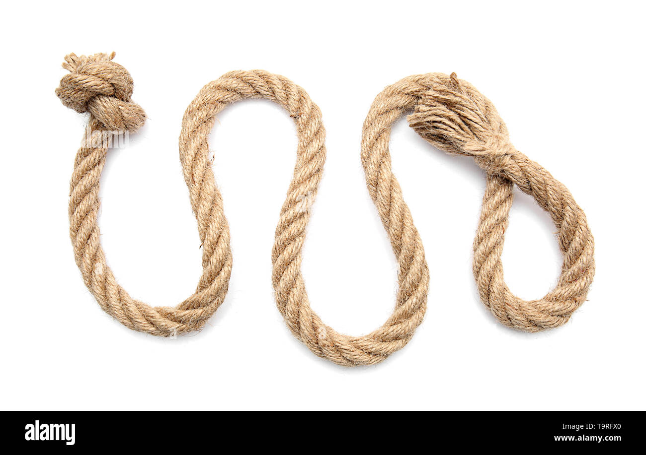 Rope on white background Stock Photo - Alamy