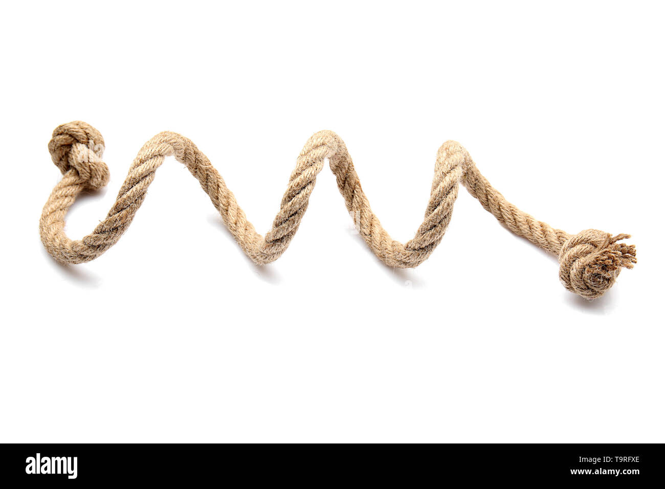 Rope on white background Stock Photo - Alamy