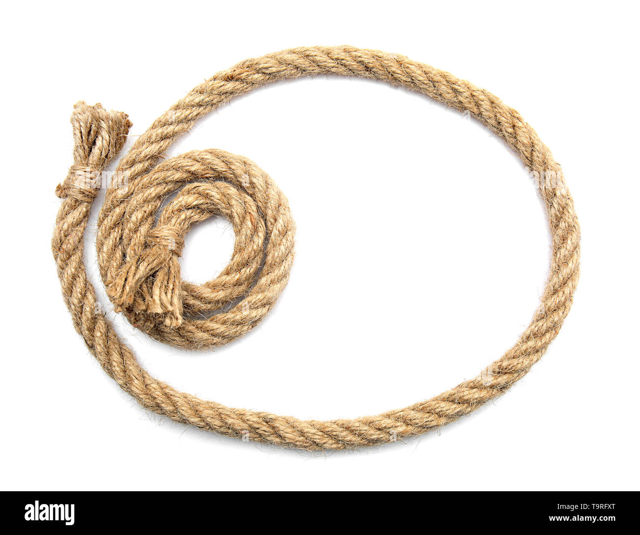 Rope on white background Stock Photo - Alamy