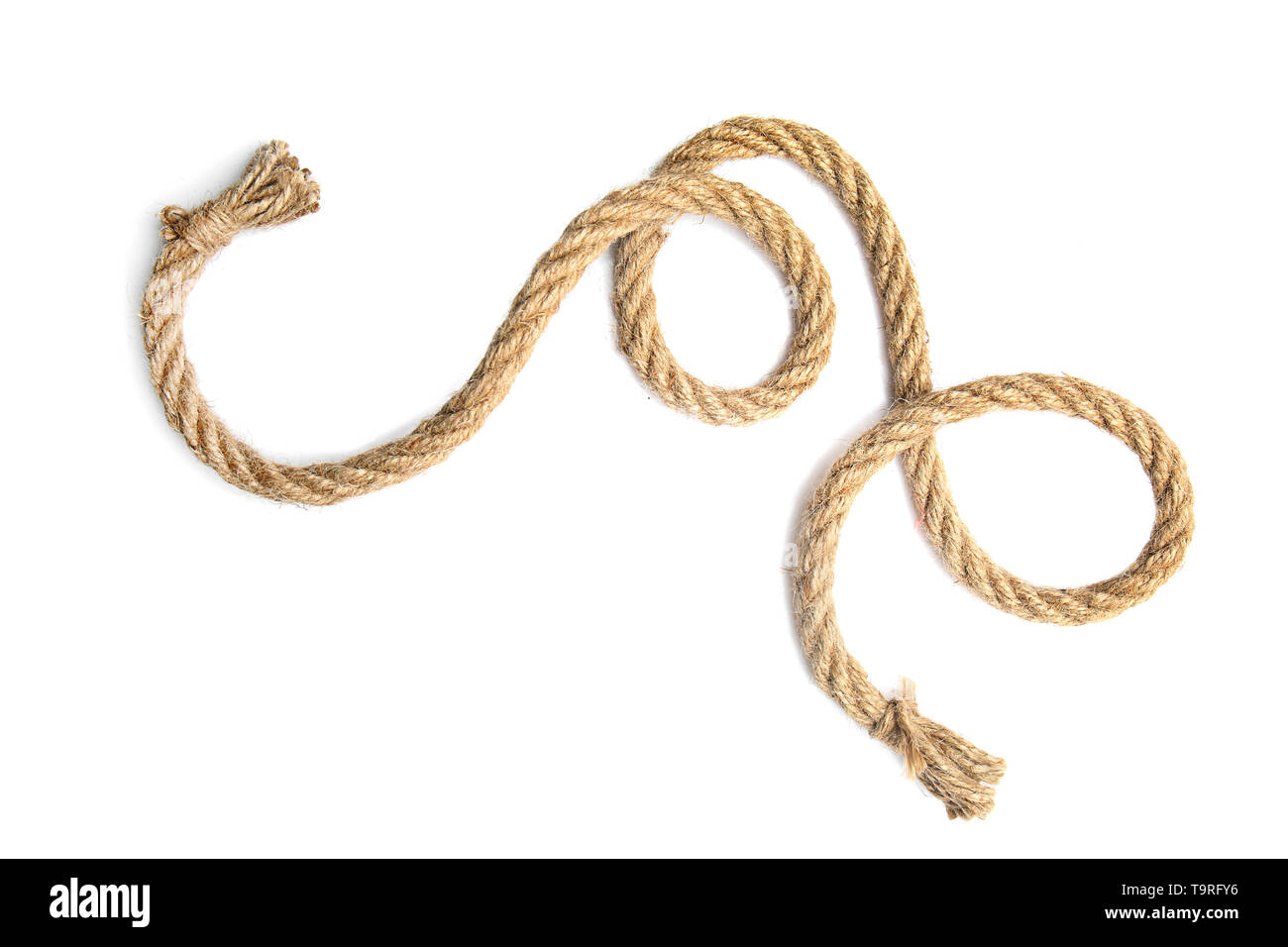 Rope on white background Stock Photo - Alamy