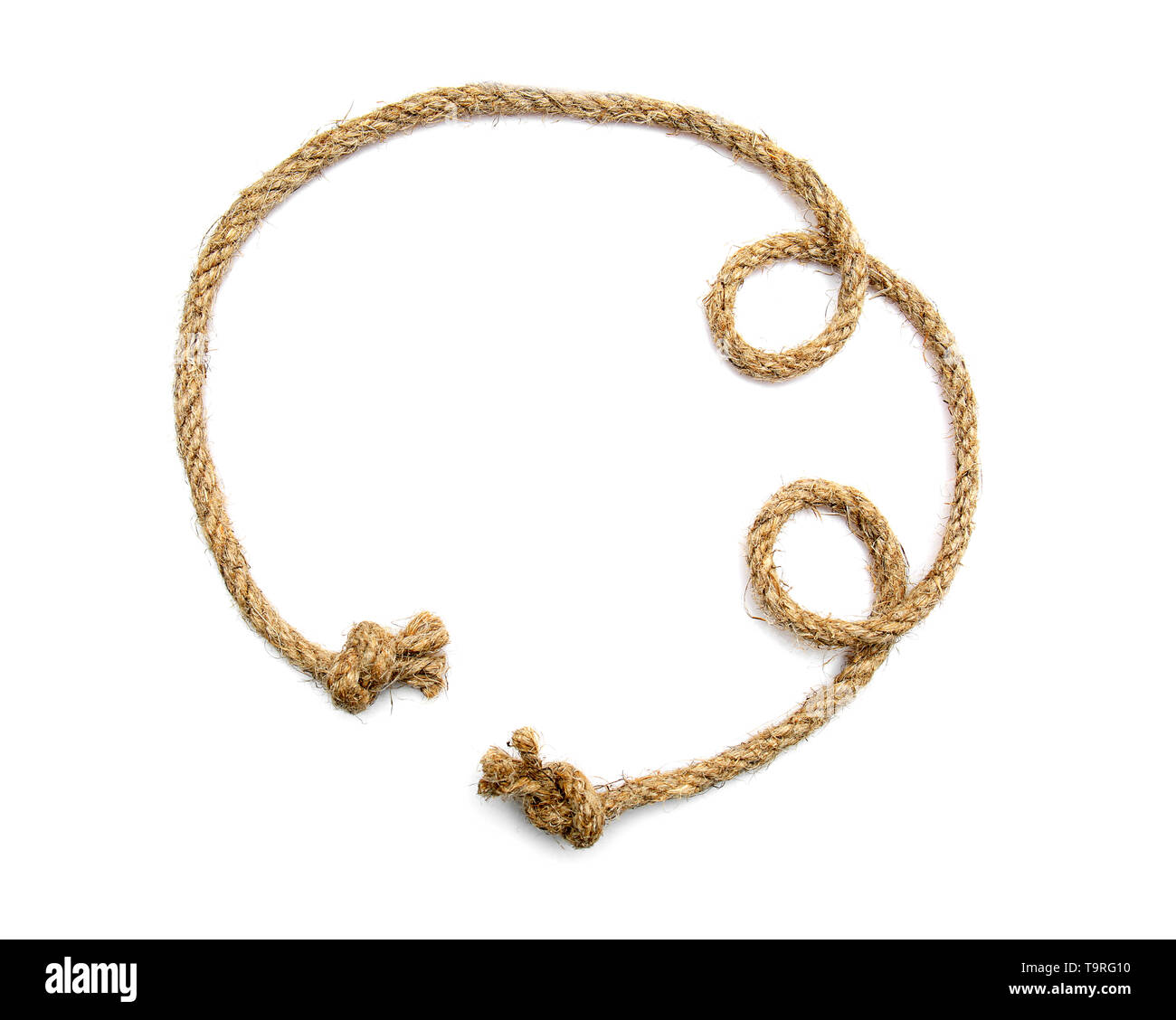 Rope on white background Stock Photo - Alamy