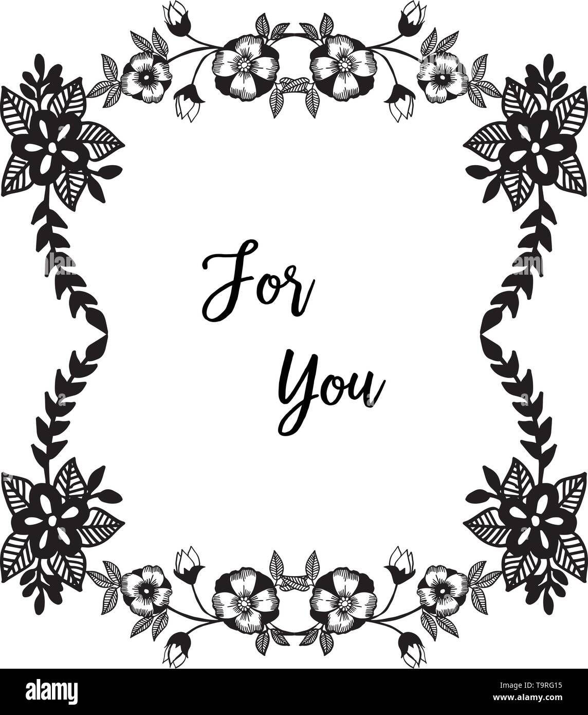 Vector illustration poster beautiful for you with various flower frame ...