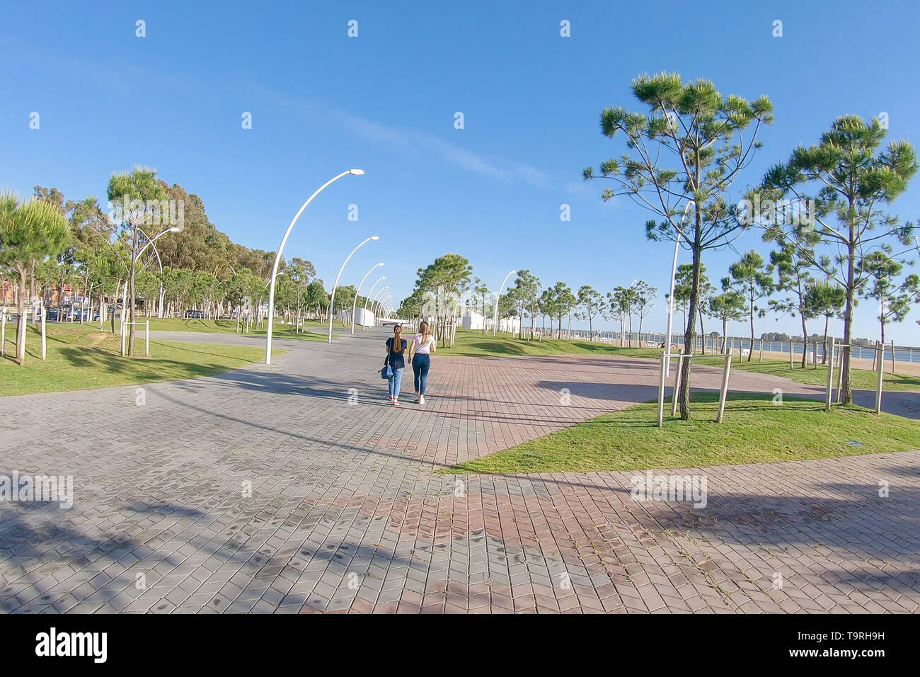 Walking at seafront on sunny day Stock Photo - Alamy