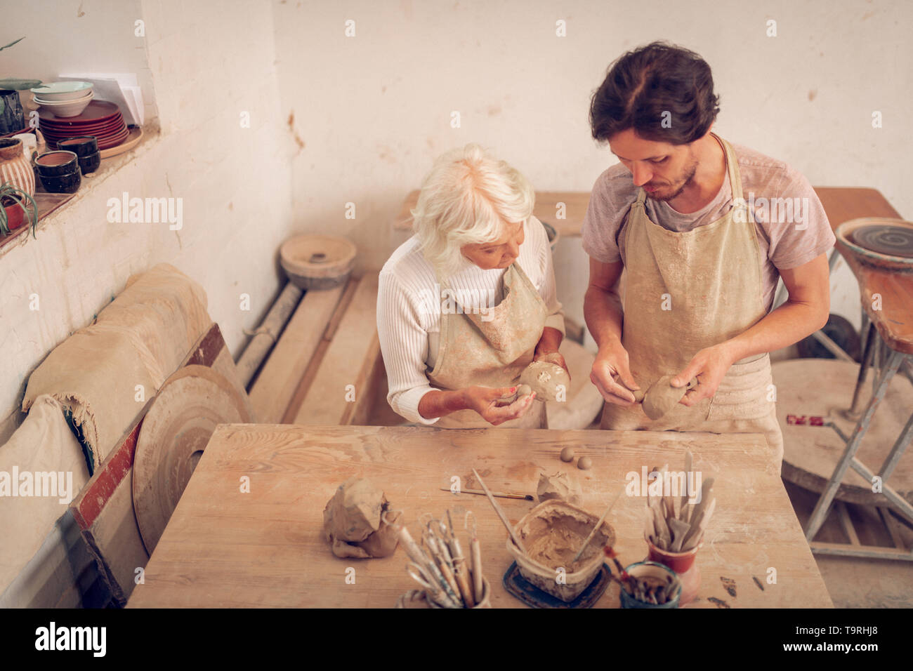 Top view two clay hi-res stock photography and images - Alamy