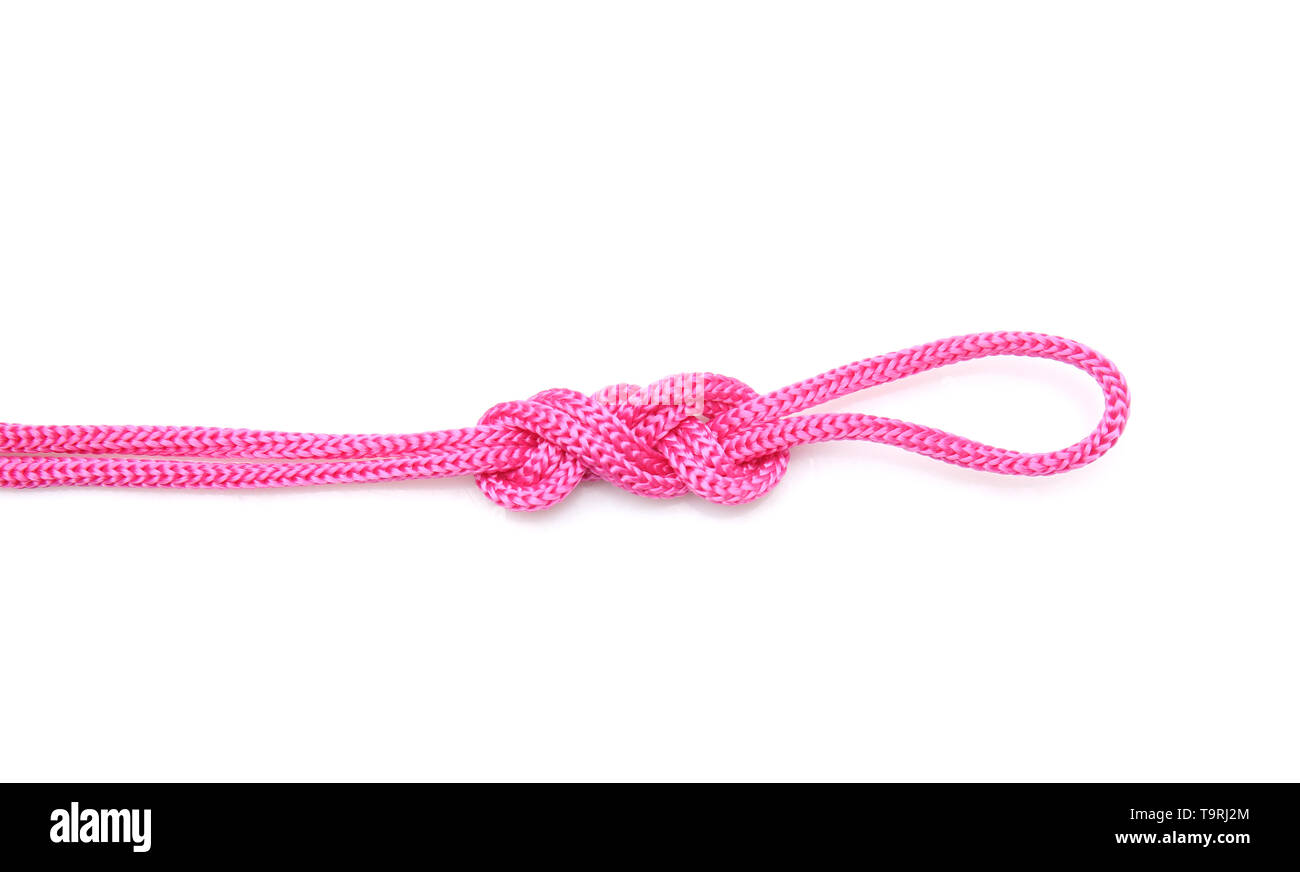 Rope with loop on white background Stock Photo - Alamy