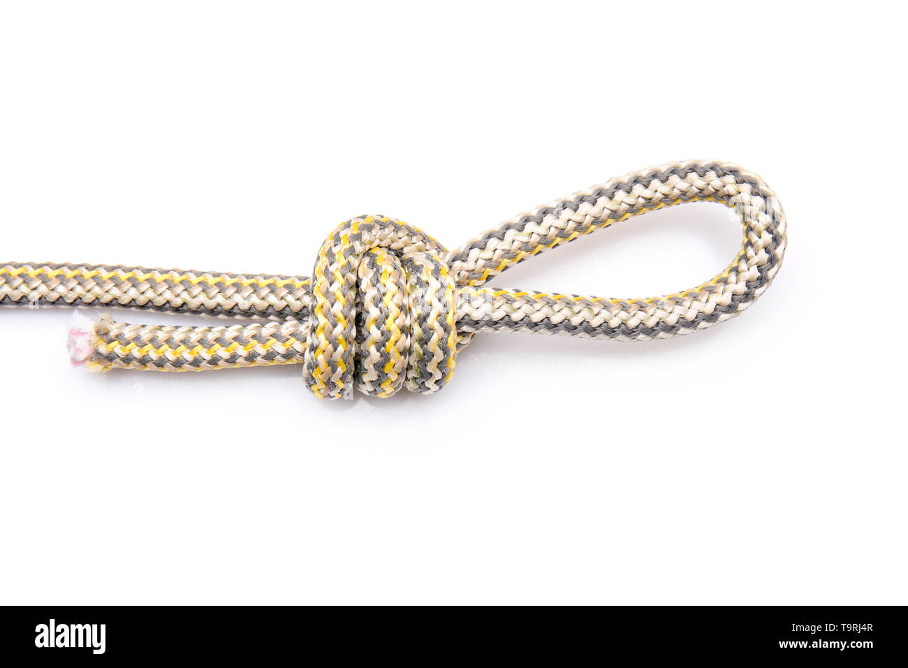 Rope with loop on white background Stock Photo - Alamy