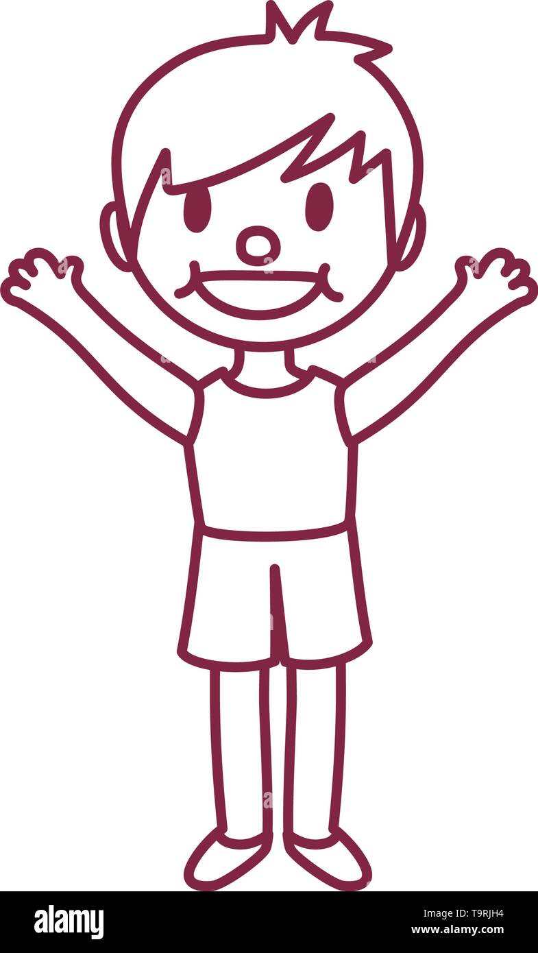 vector cute cartoon kid, child clip art coloring book page Stock Vector ...