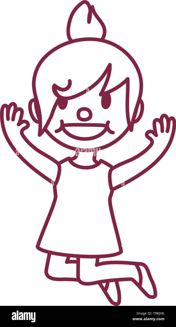 vector cute cartoon kid, child clip art coloring book page Stock Vector ...