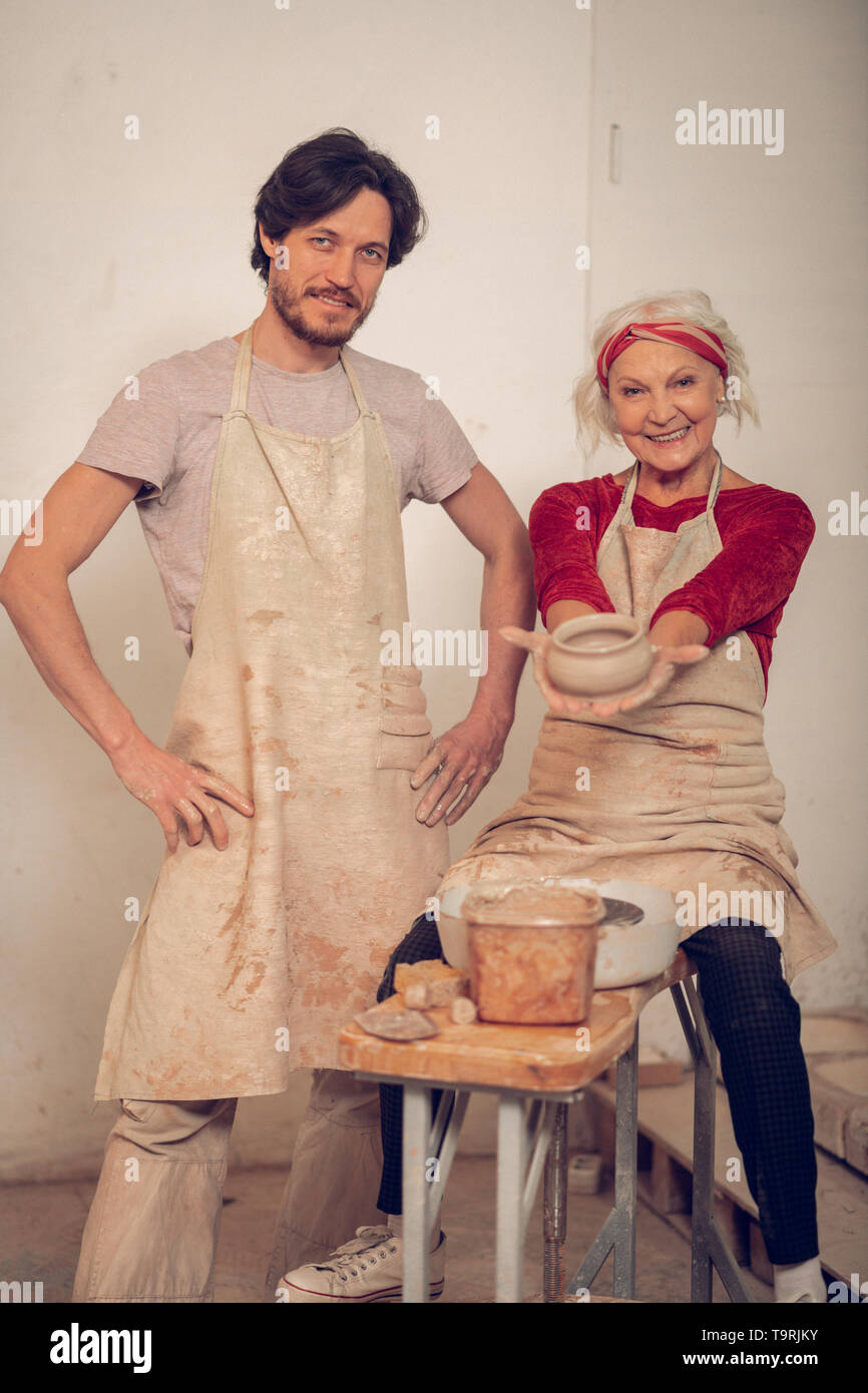 Nice positive pleasant people looking at you Stock Photo - Alamy