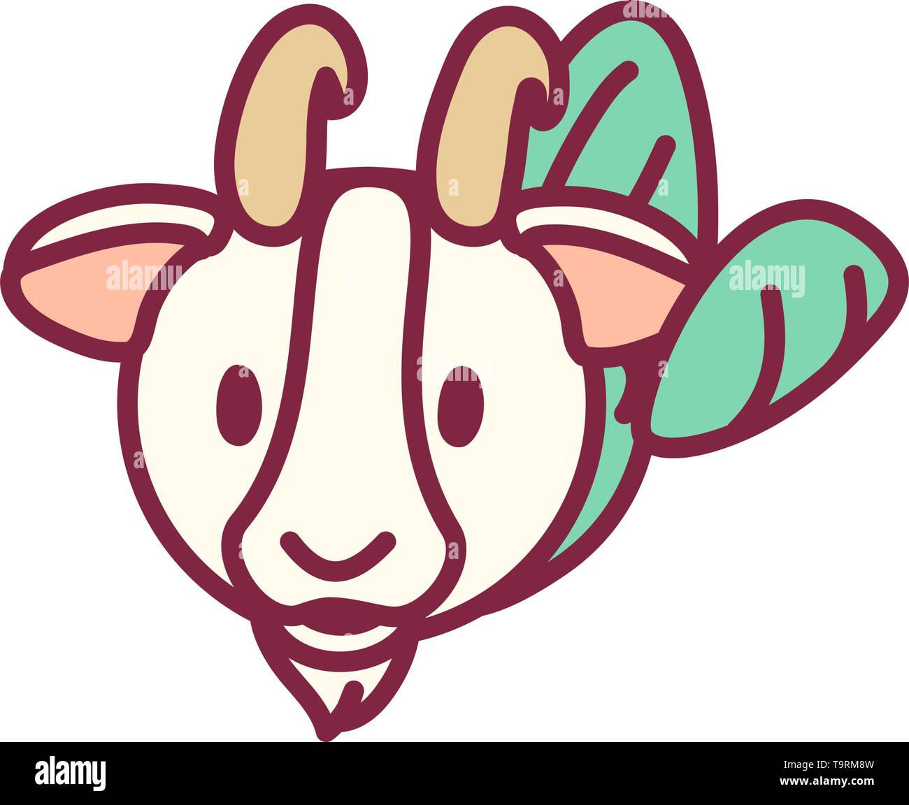 vector cute Zodiac sign icon Capricorn head Stock Vector Image & Art ...