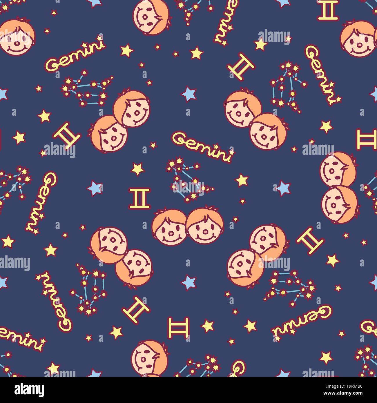 vector seamless pattern cute Zodiac concept art Stock Vector Image ...