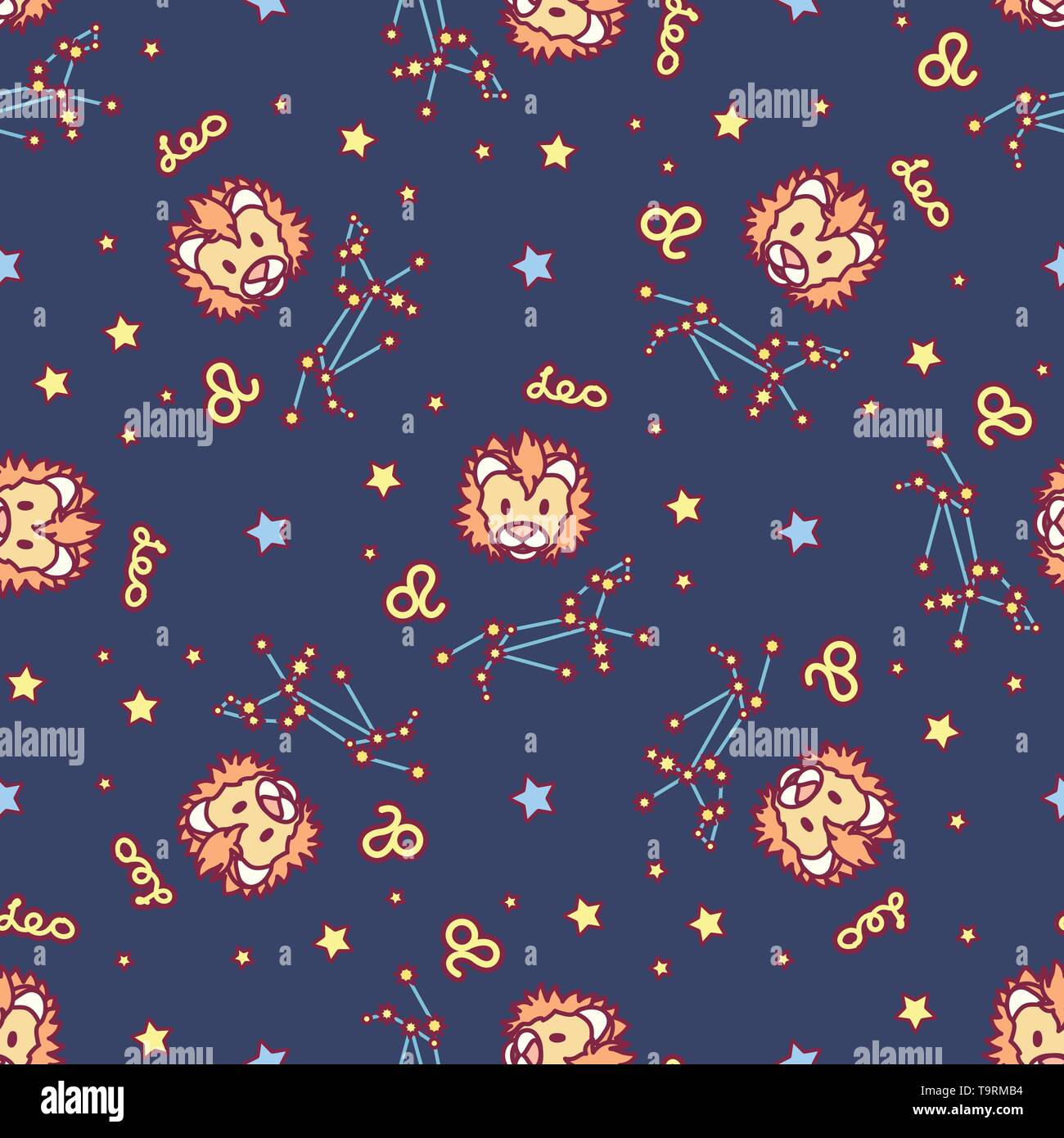 vector seamless pattern cute Zodiac concept art Stock Vector Image ...
