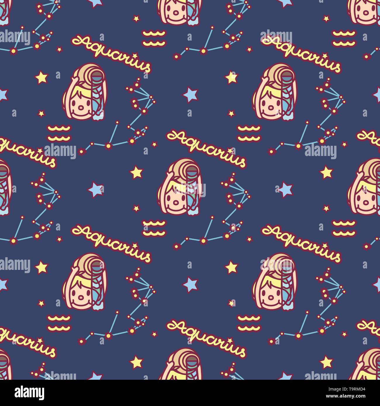 vector seamless pattern cute Zodiac concept art Stock Vector Image ...