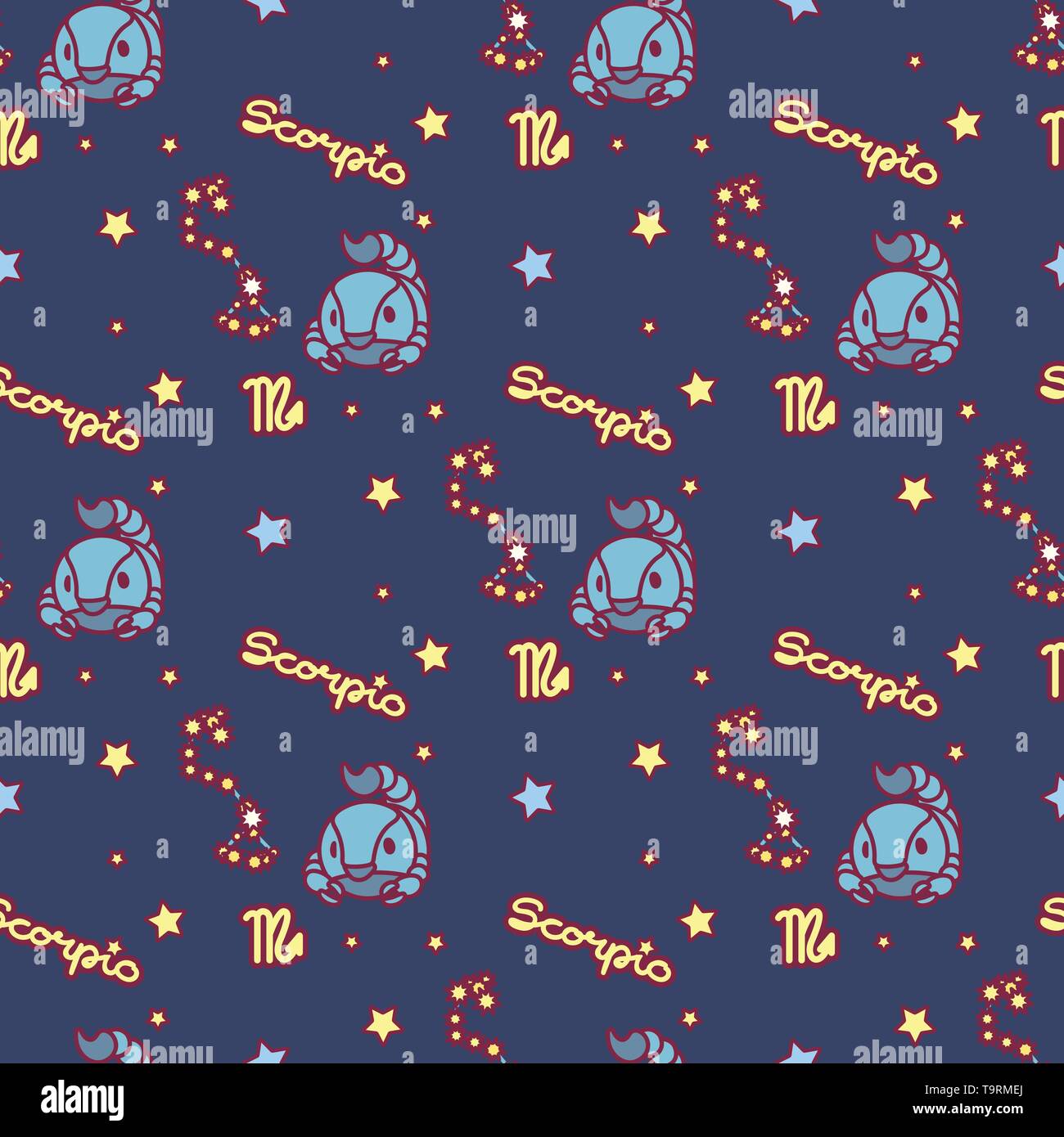 vector seamless pattern cute Zodiac concept art Stock Vector Image ...